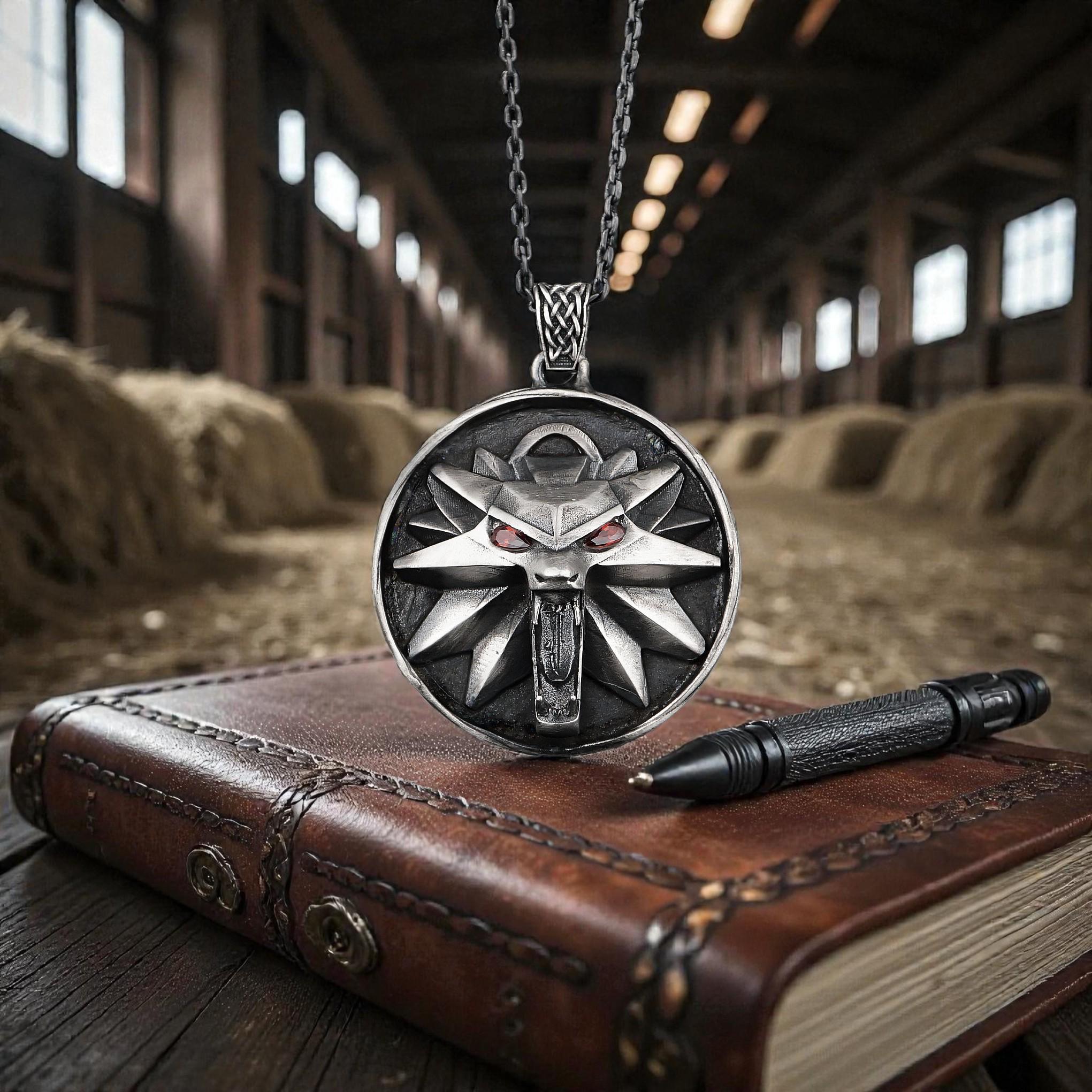 Sterling Silver Witcher Wolf Medallion | Handmade Viking Necklace - Etsy