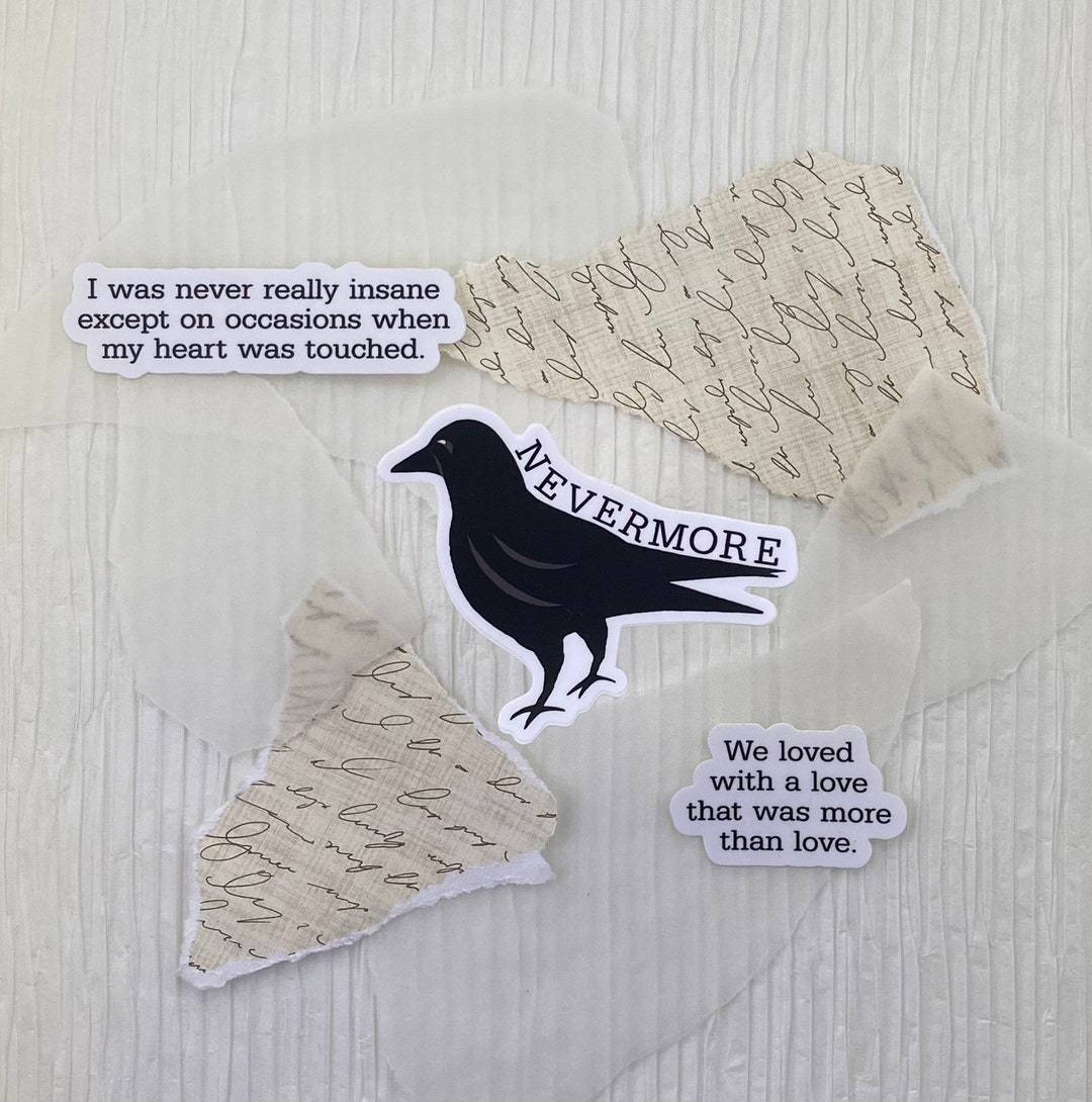 Raven by Edgar Allan Poe - Vinyl Raven & Quote Sticker Set - for ...