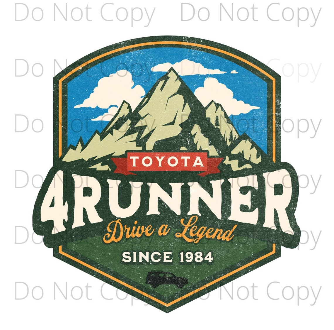 Toyota 4runner Legend Logo Design Patch Mountain Outdoor Vibes Sticker ...
