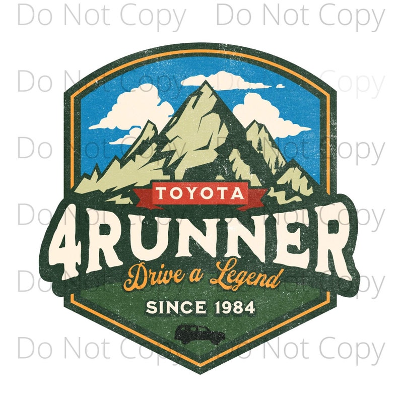 Toyota 4runner Legend Logo Design Patch Mountain Outdoor Vibes Sticker ...