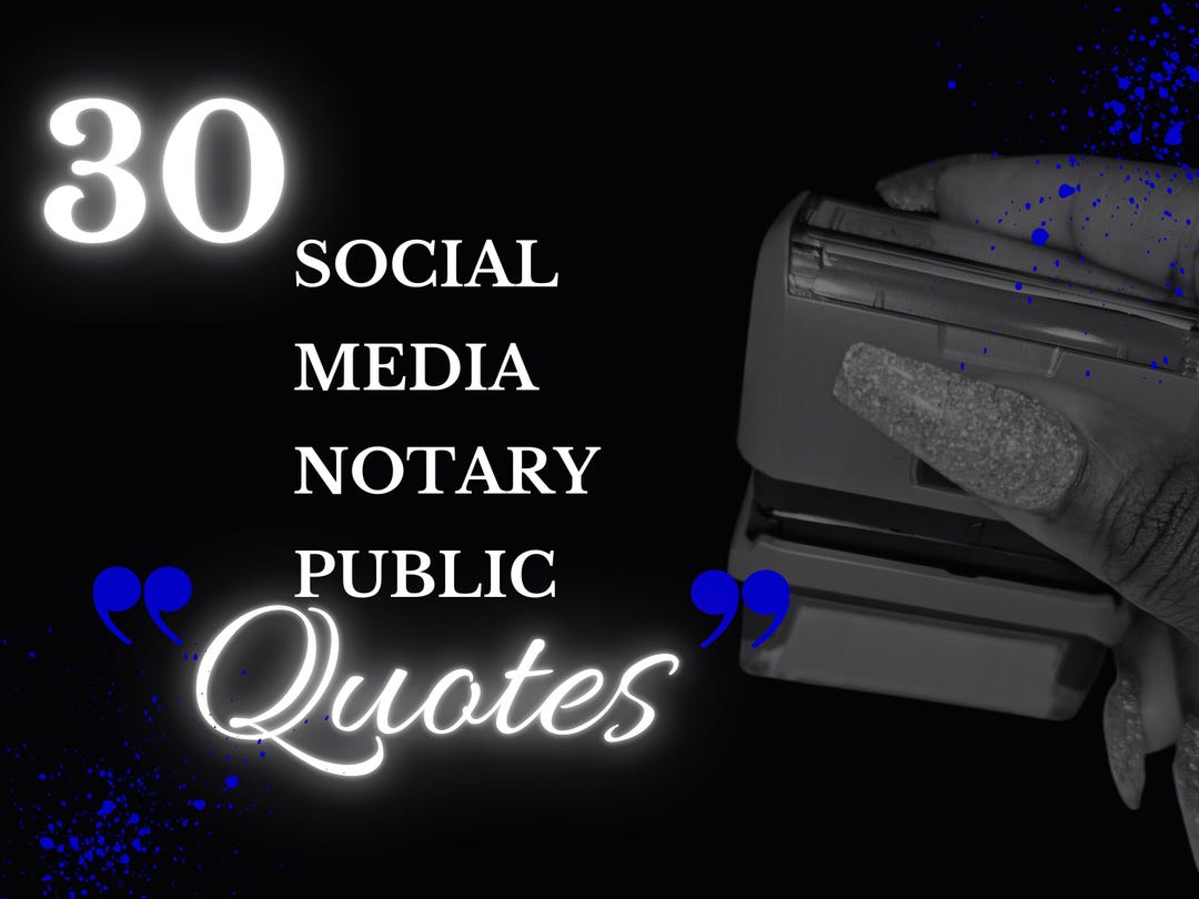 30 Notary Public Social Media Quotes: Canva Templates (digital Download ...