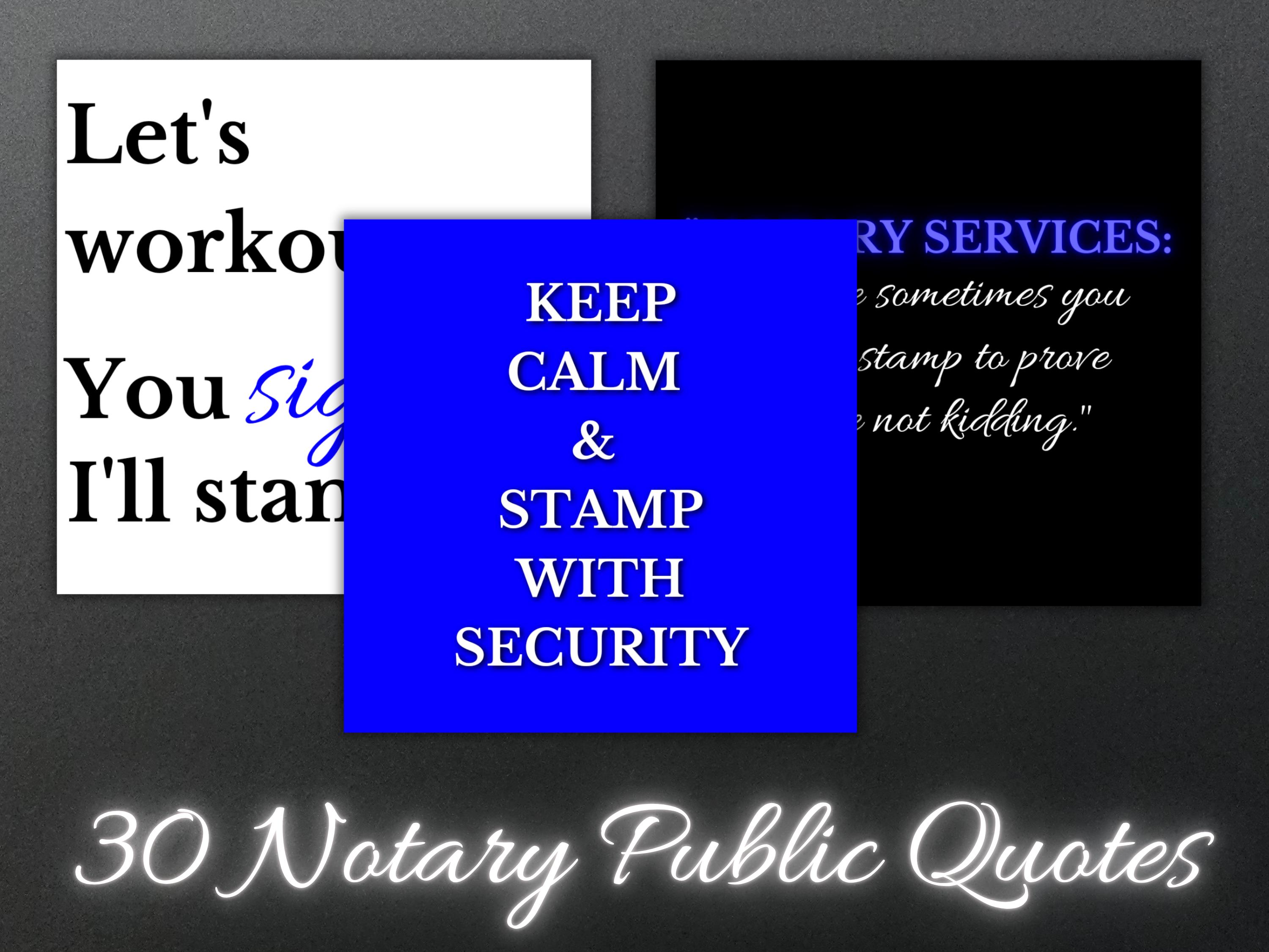 30 Notary Public Social Media Quotes: Canva Templates (digital Download ...