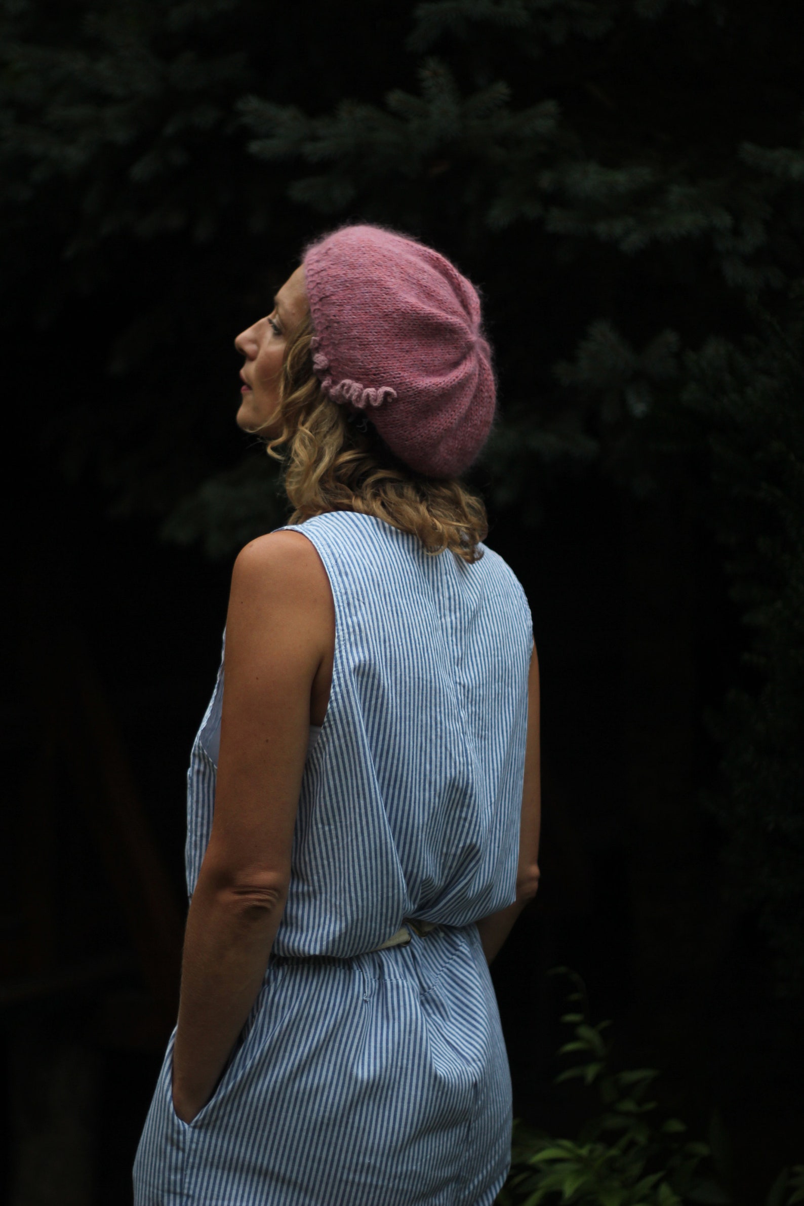 Alpaca Wool Hand Knitted Beret Unique Parisian Style Hat for Women With ...