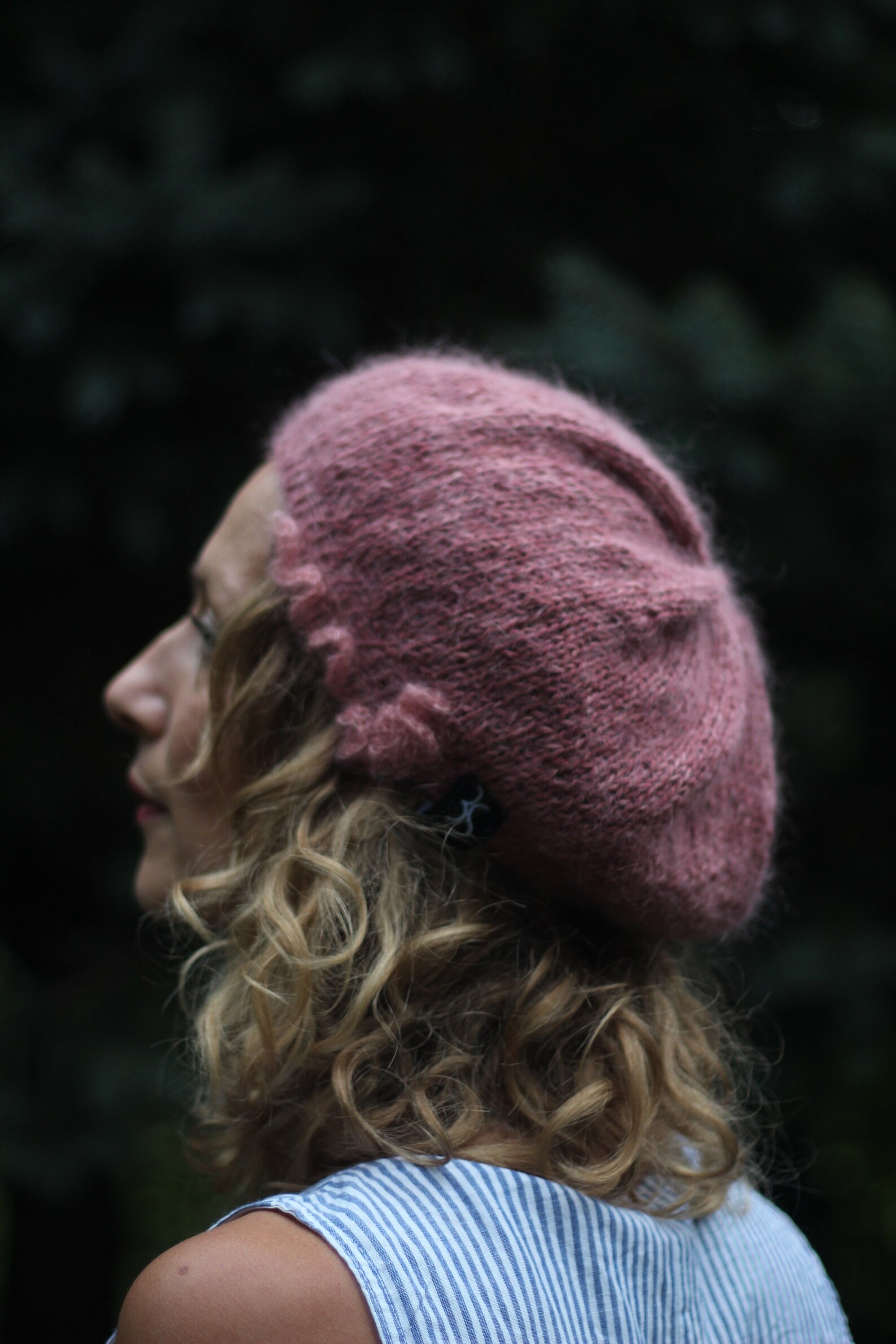 Alpaca Wool Hand Knitted Beret Unique Parisian Style Hat for Women With ...