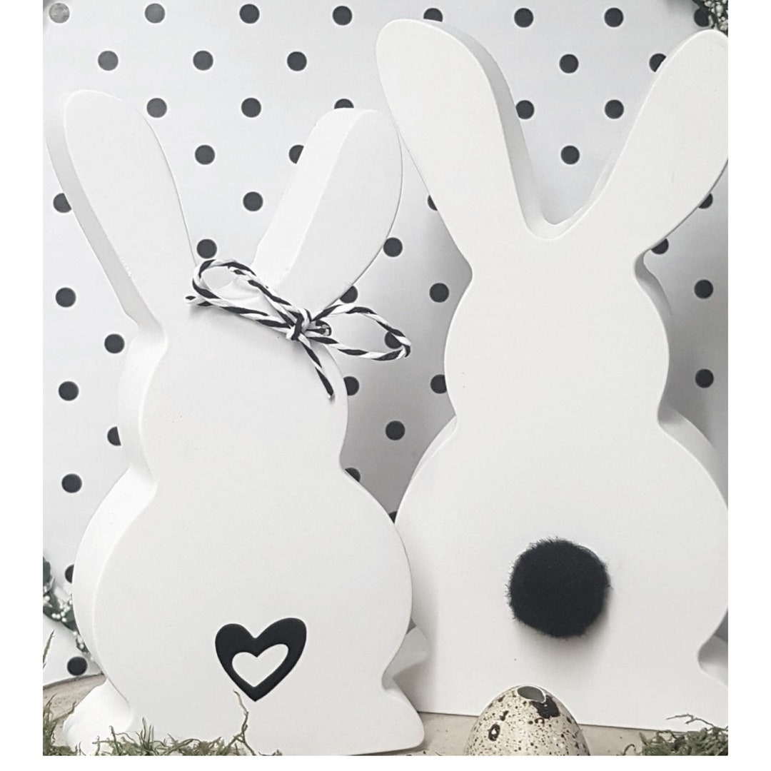 Osterhase 2er Set Hasenpaar Aus Gießpulver Weiß Frühling Deko - Etsy