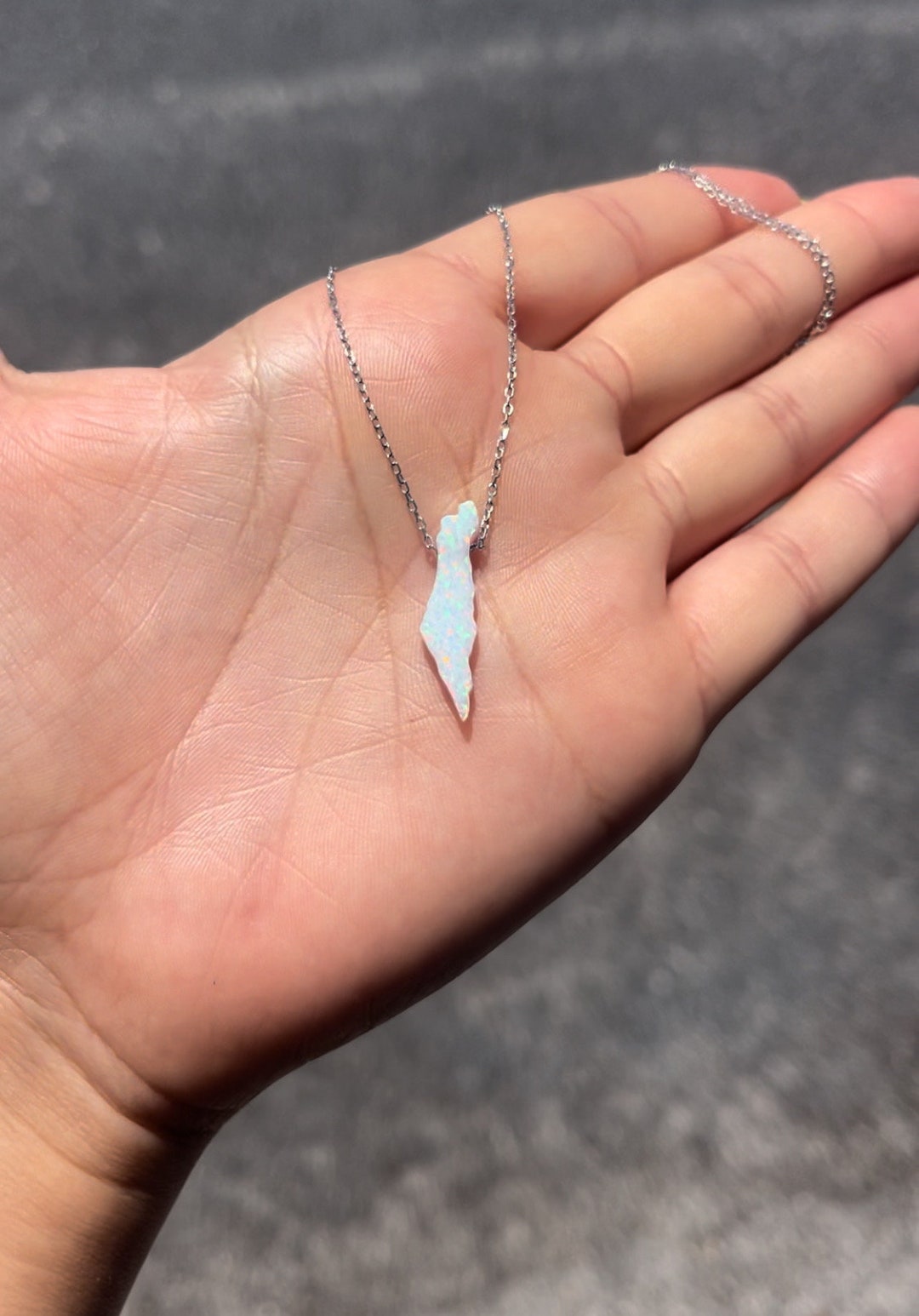 Opal Map of Israel Necklace *WATERPROOF* - Etsy