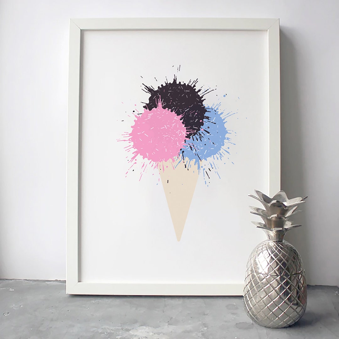 Ice Cream Artwork Ice Cream Art, Kids Bedroom Prints, Kids Room Art ...