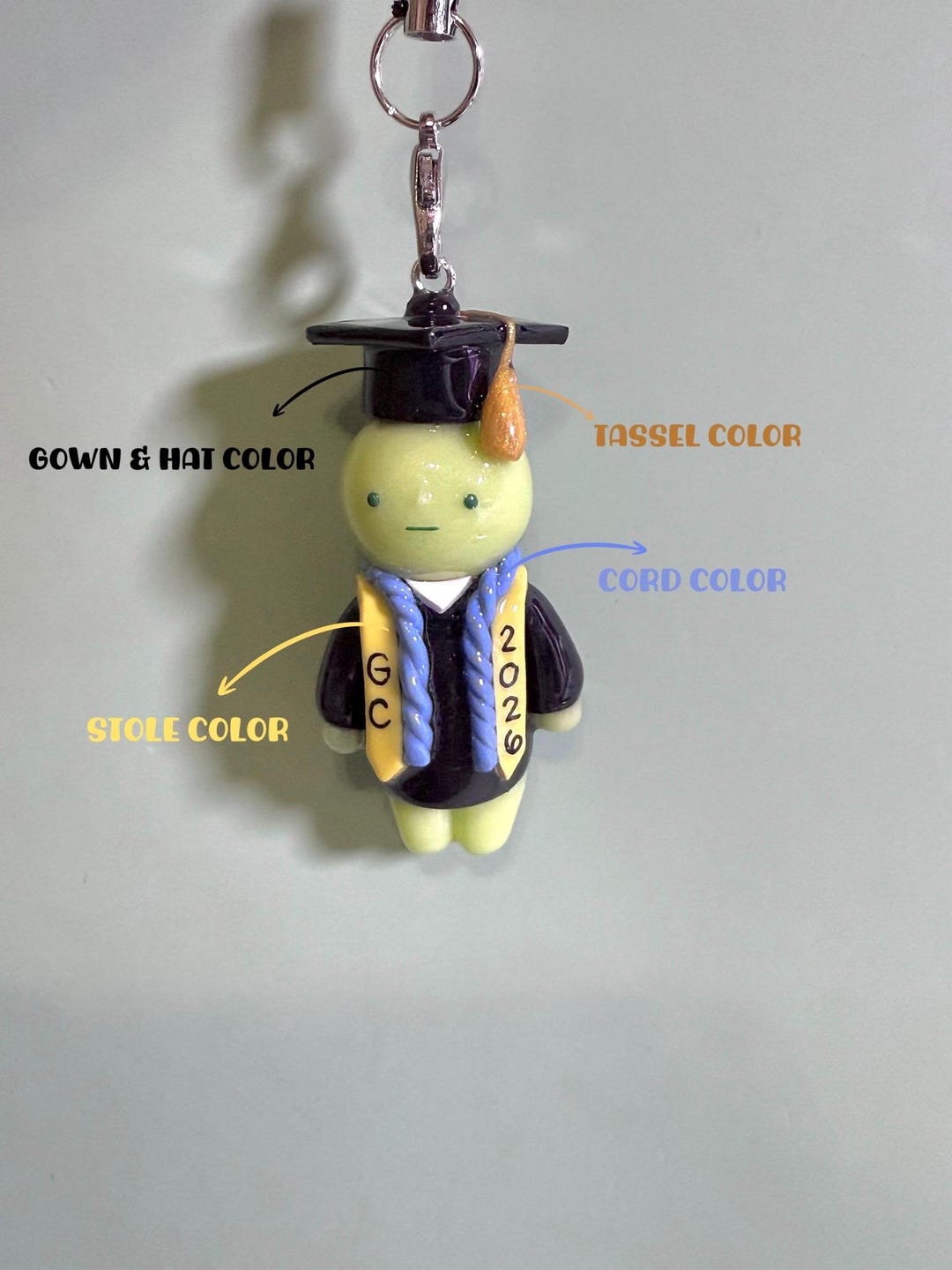 Graduation Smiski Customizable Clay Charm | Handmade Graduation Gift ...