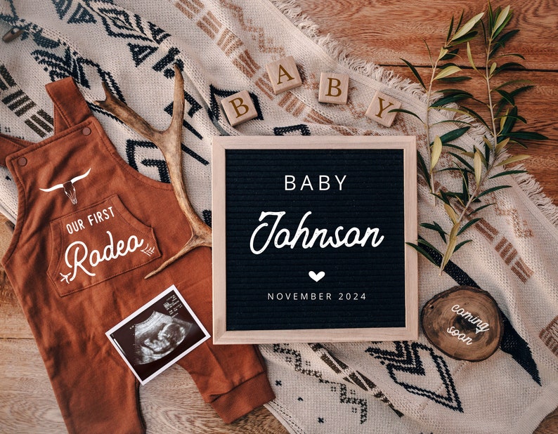 Western Baby Announcement Digital Personalized Cowboy - Etsy