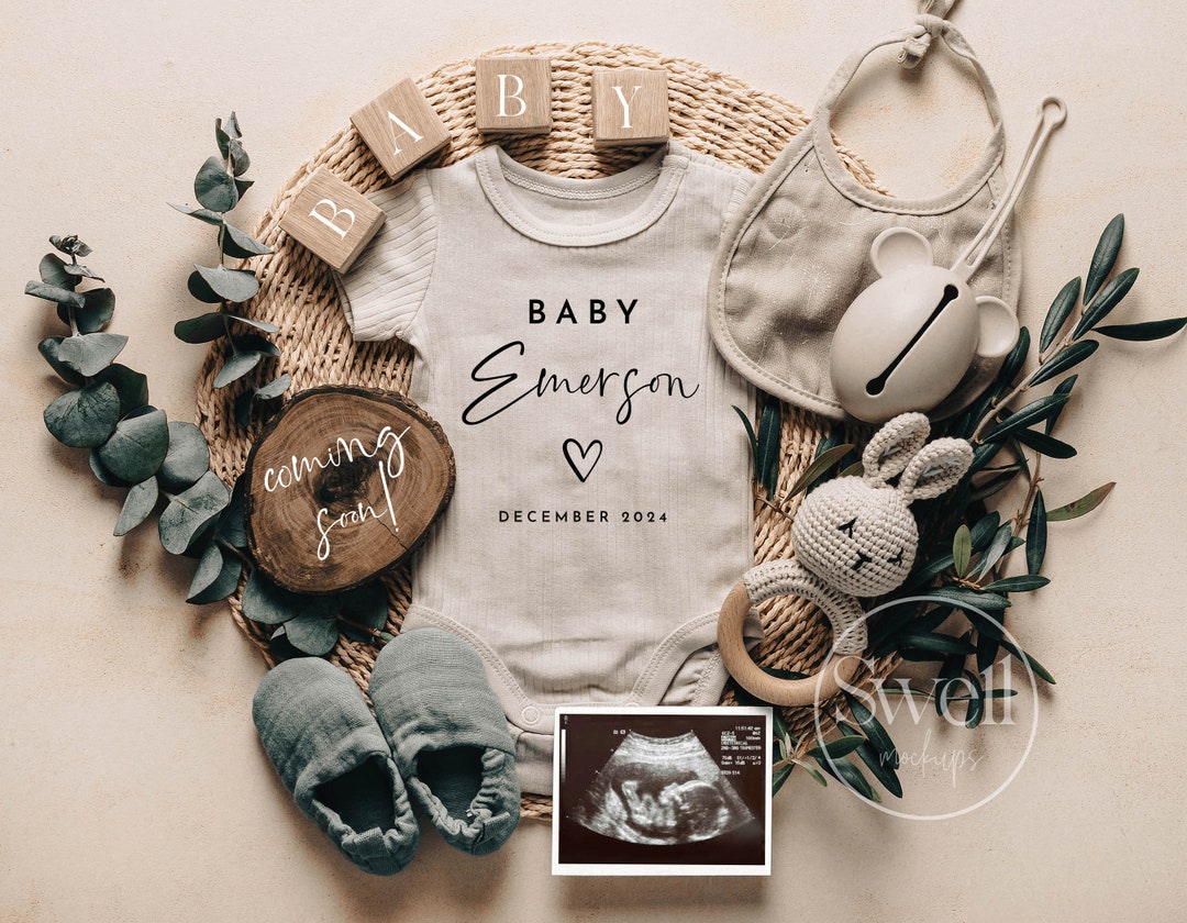 Boho Baby Boy Pregnancy Announcement Digital It's A Boy Baby ...
