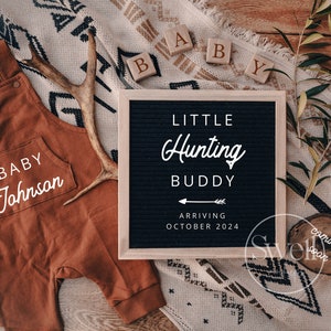 Hunting Pregnancy Announcement Little Hunting Buddy Digital Baby Reveal ...