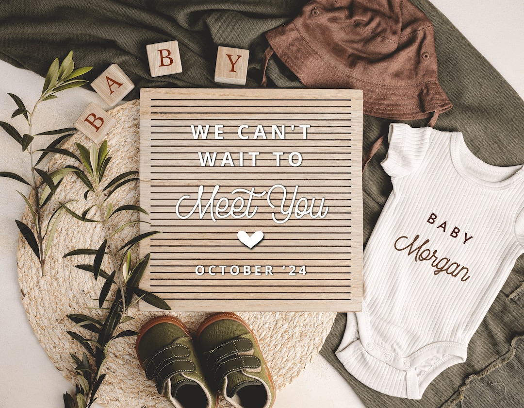 Digital Baby Announcement Boho Pregnancy Reveal Social Media ...