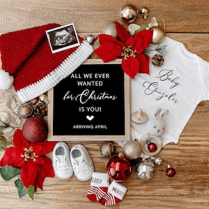 Digital Christmas Pregnancy Announcement, Christmas Baby Announcement ...
