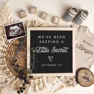 Boho Pregnancy Announcement Digital Personalized Pregnancy Reveal ...
