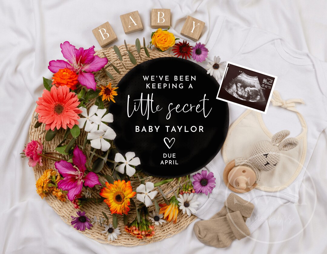 Spring Pregnancy Announcement Digital Baby Announcement Gender Neutral ...