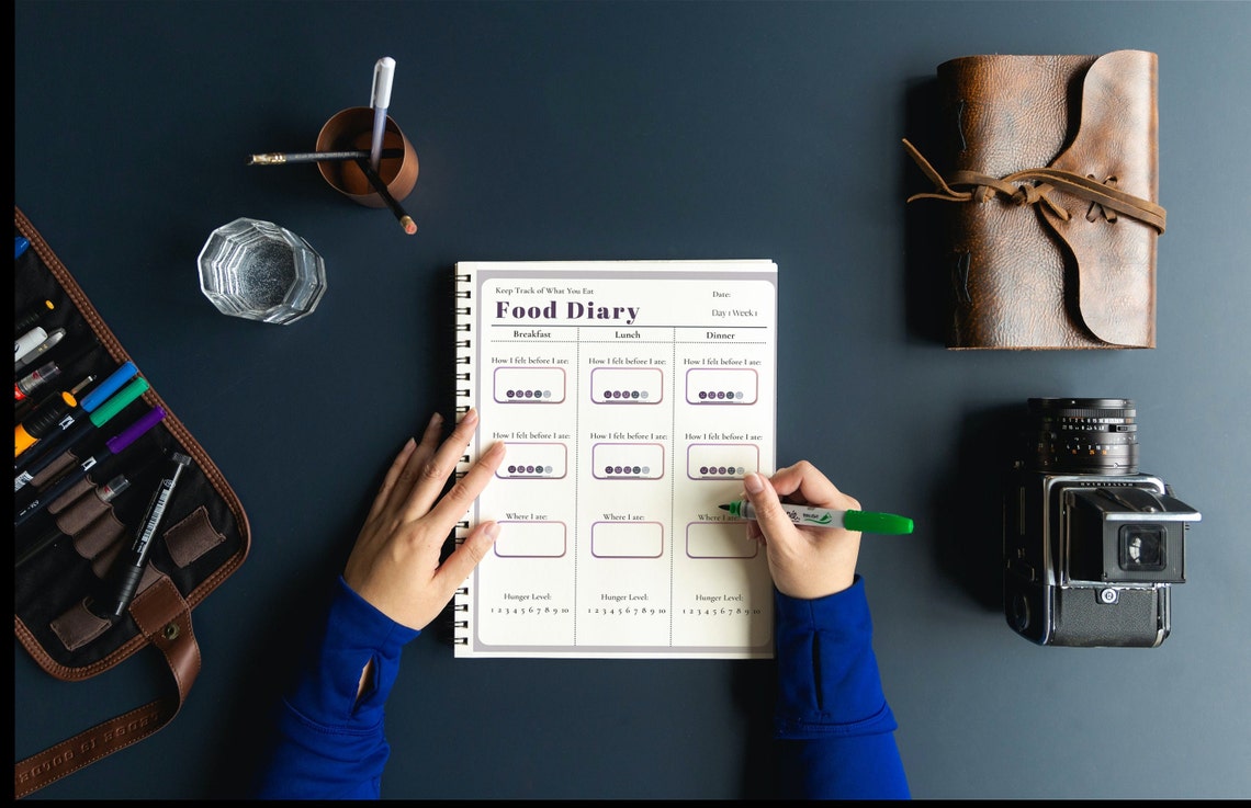 Food Diary, Printable, Printable Daily Food Journal, PDF, Downloadable ...