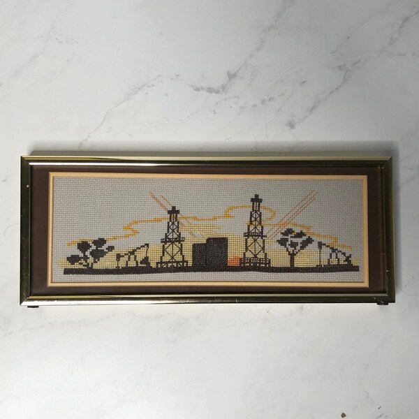 Oil Rig Embroidery - Etsy
