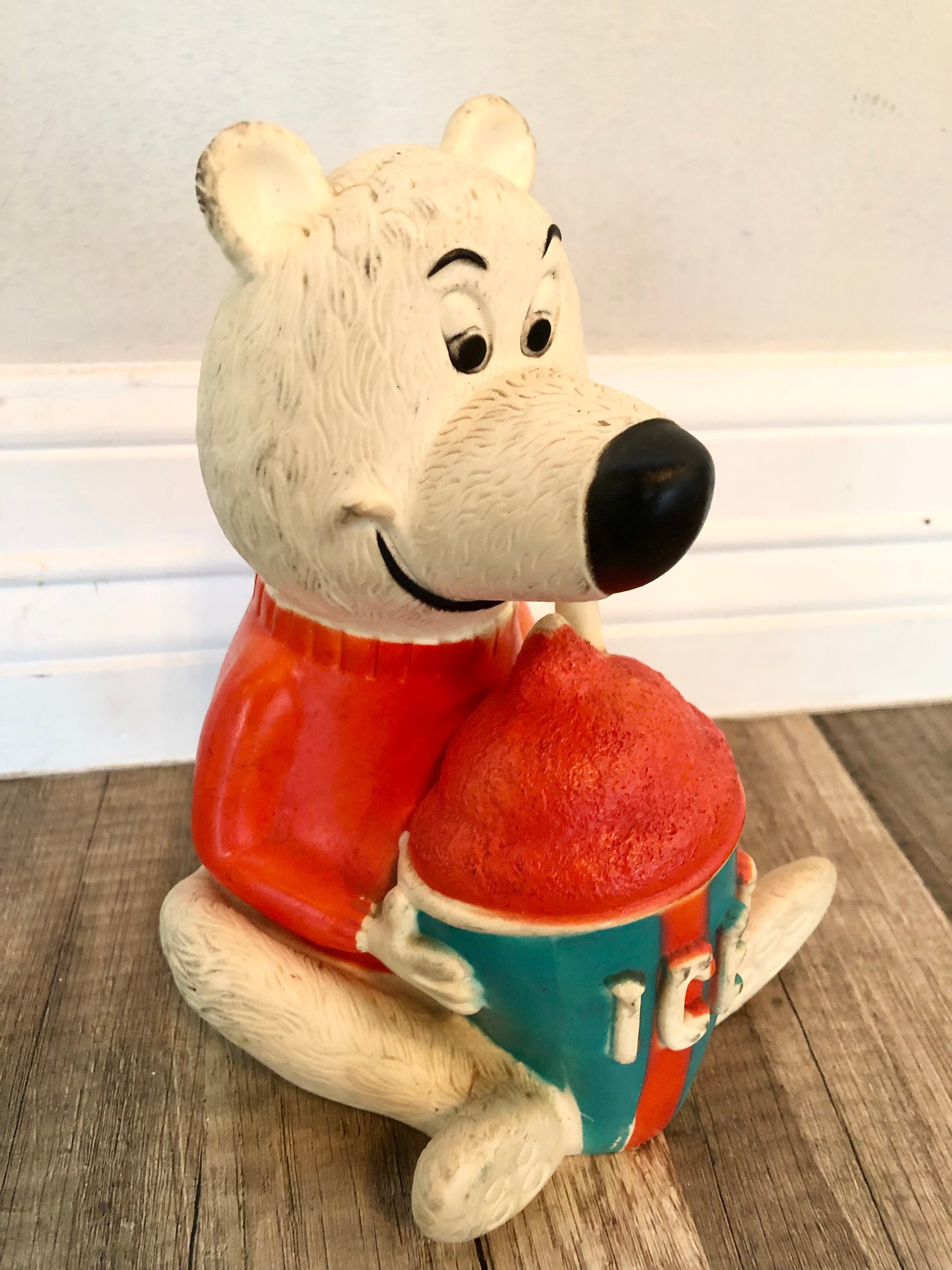 Vintage 1970's ICEE Polar Bear Squeezable Bank. - Etsy