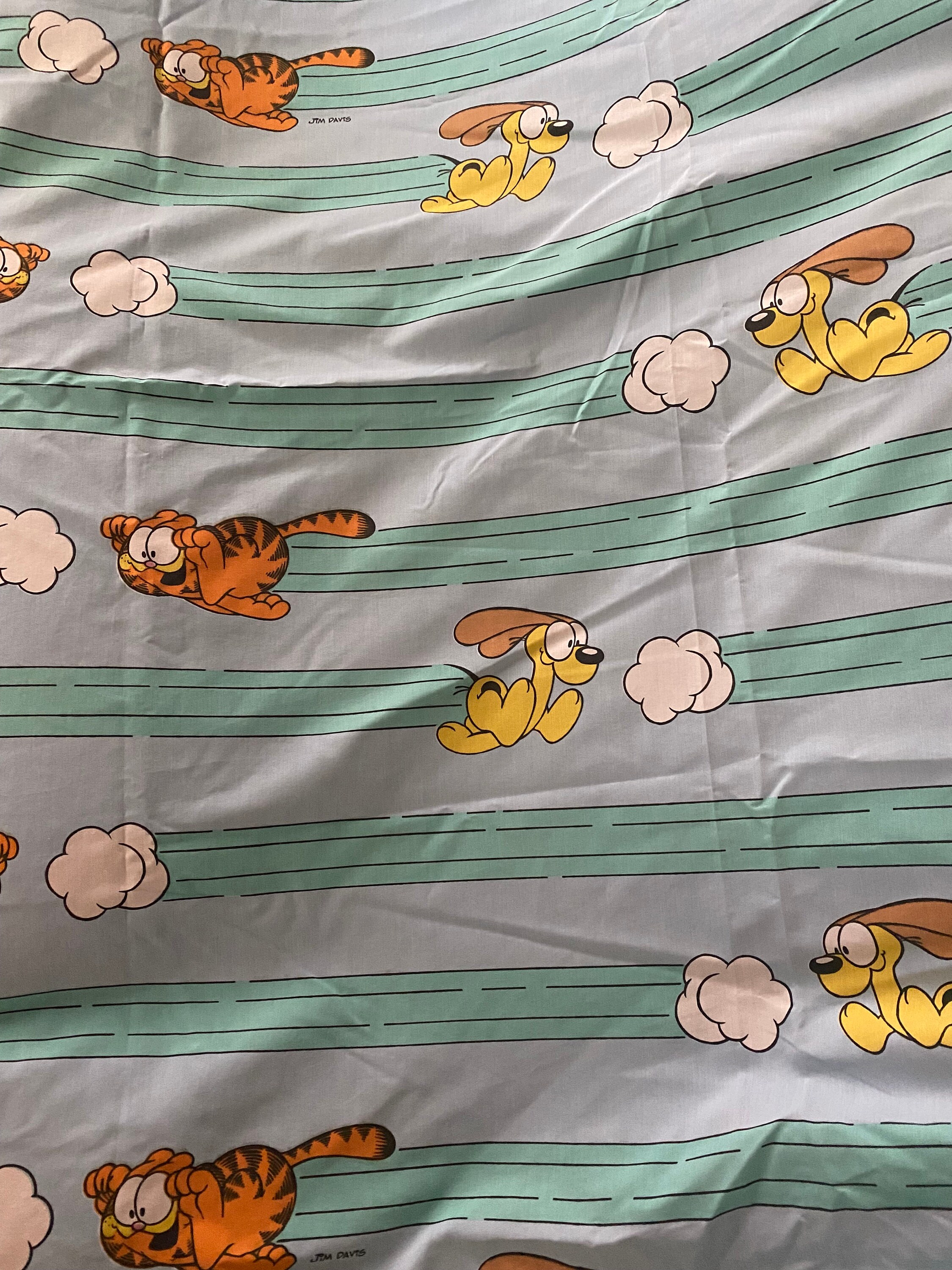 Vintage 1970's Garfield and Odie Sheet Set. Twin Size Fitted and Flat ...