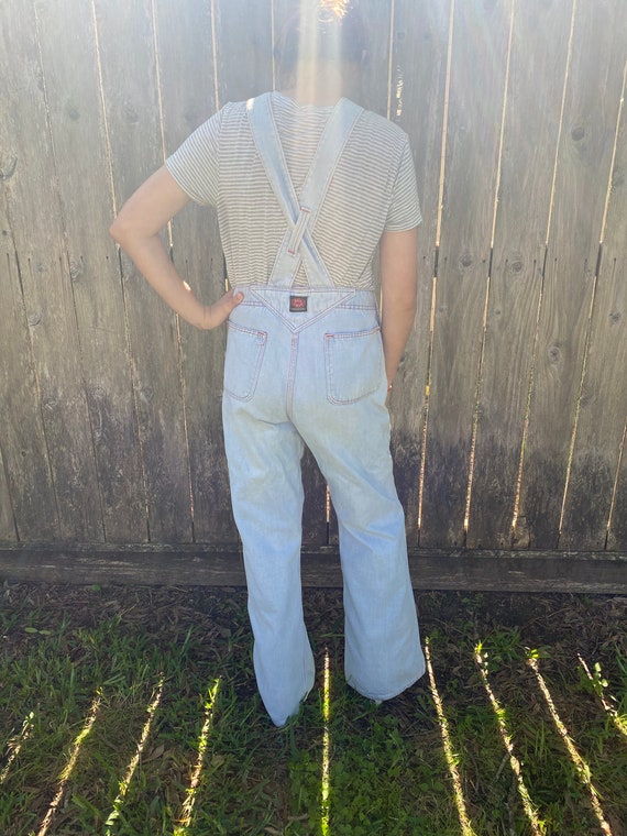 Vintage 1970's Red Snap Bell Bottom Overalls. - Gem