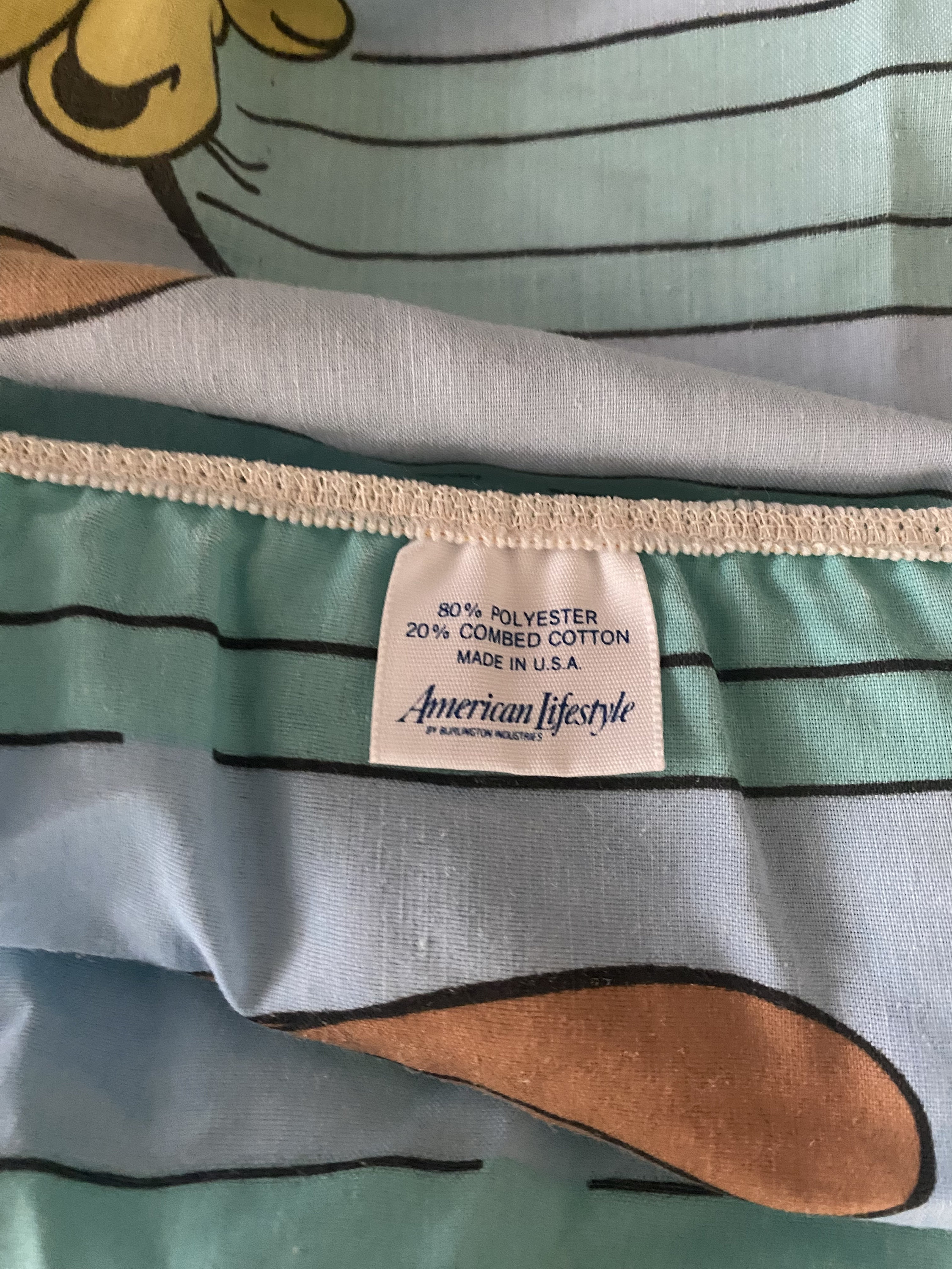 Vintage 1970's Garfield and Odie Sheet Set. Twin Size Fitted and Flat ...