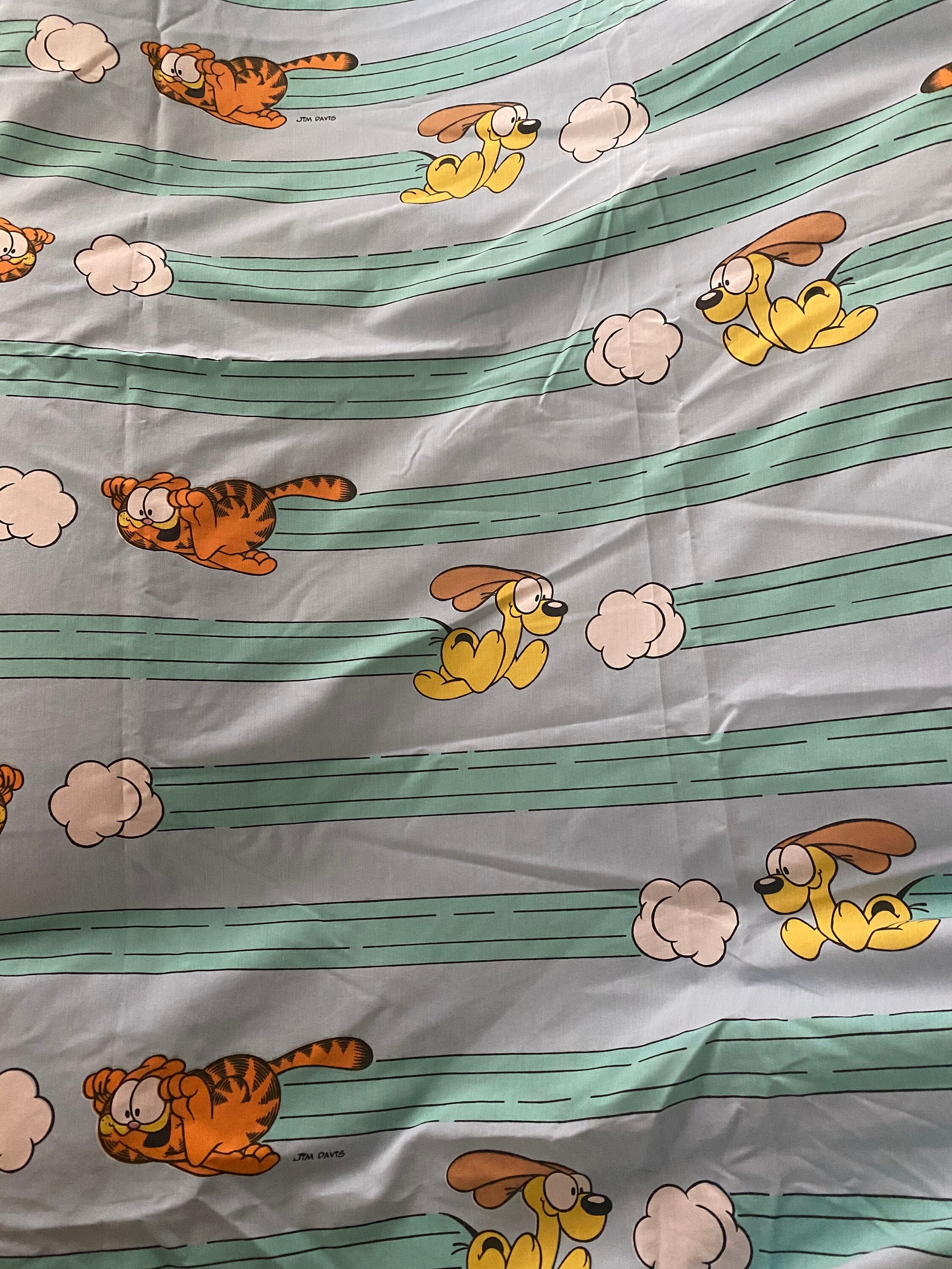 Vintage 1970's Garfield and Odie Sheet Set. Twin Size Fitted and Flat ...