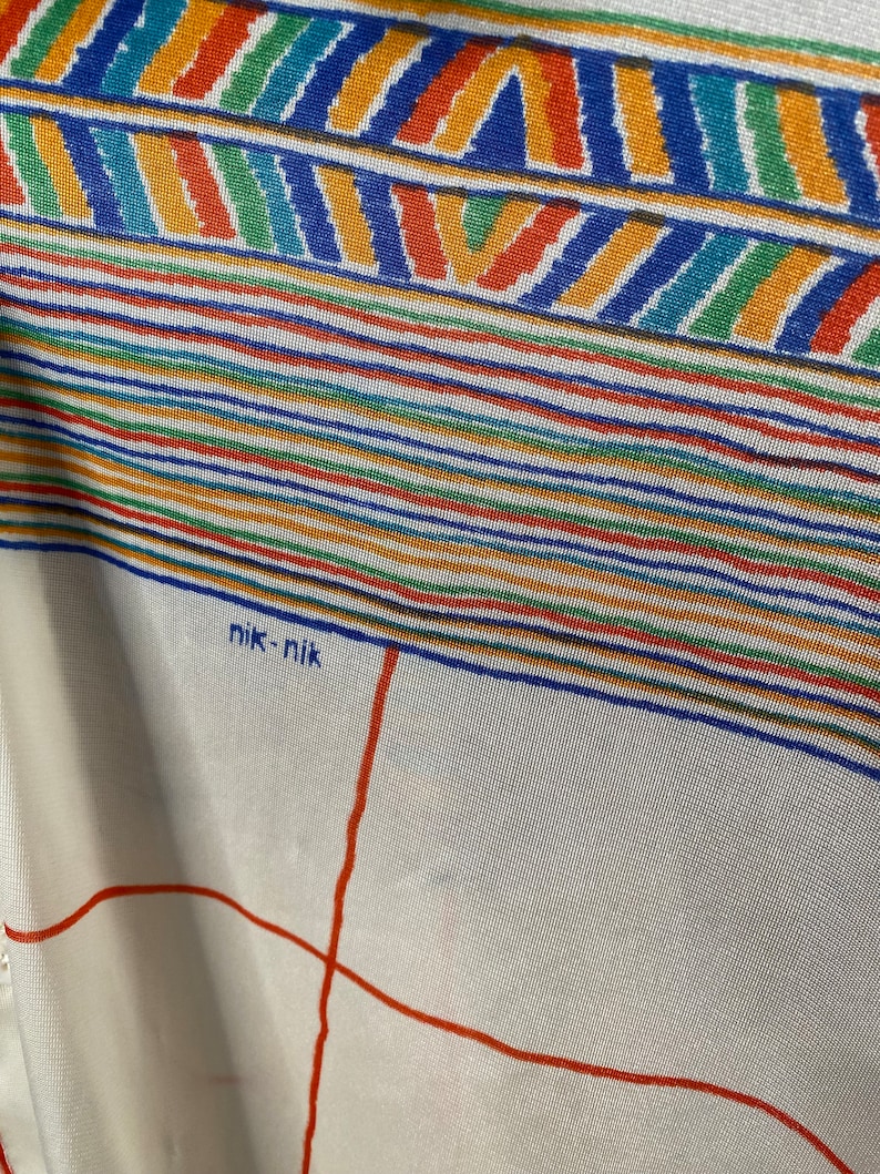 Vintage 70s nik Nik Nylon Disco Shirt With Stripes and Bright Colors ...