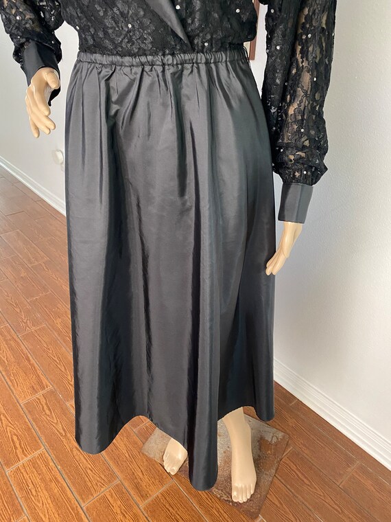 Vintage 1980's Halston III Black Lace Dress with Circ… - Gem