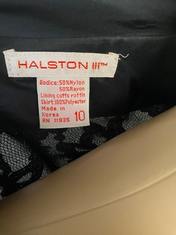 Vintage 1980's Halston III Black Lace Dress with Circ… - Gem