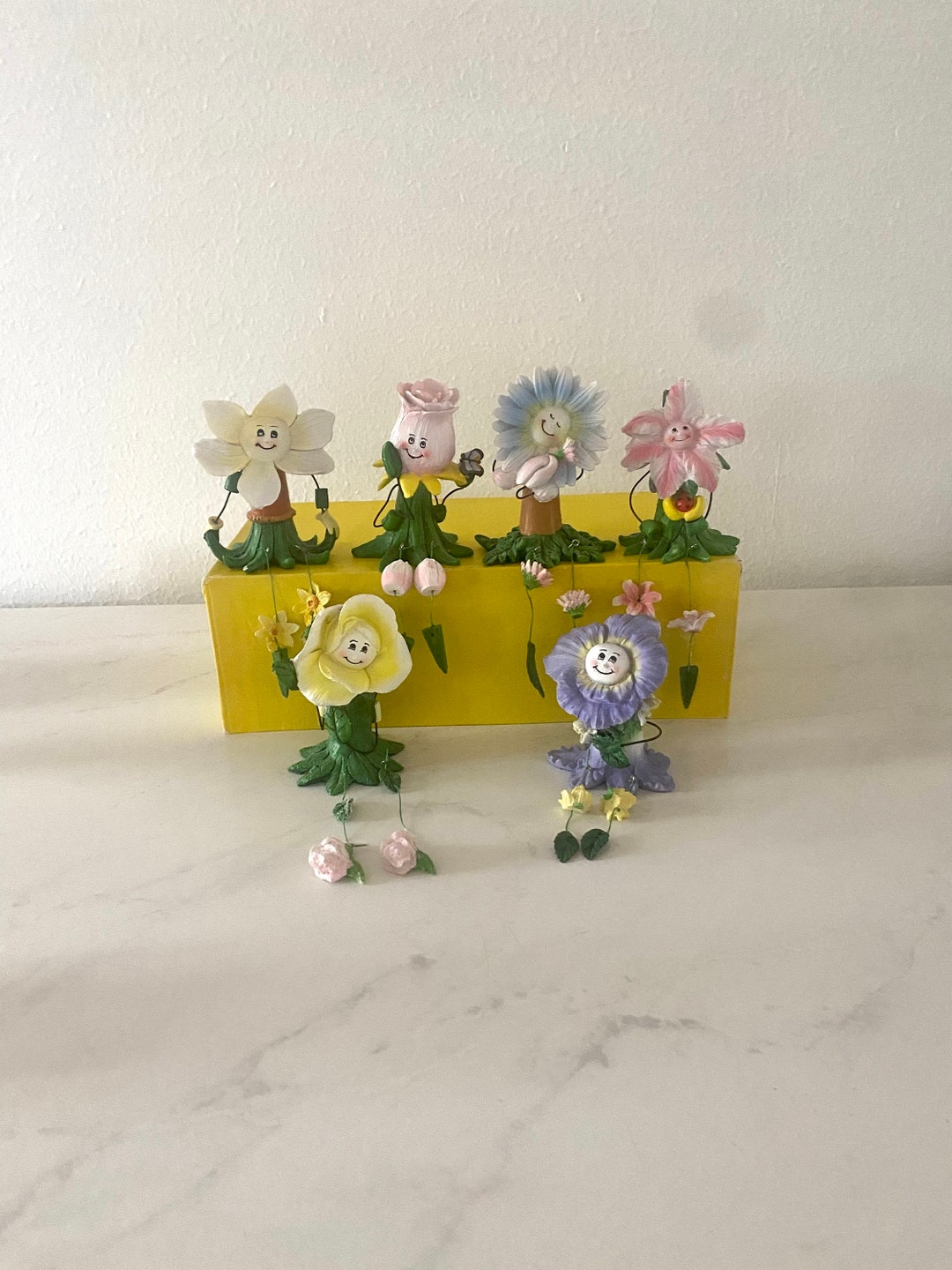 Vintage Anthropomorphic Flower Shelf Sitters. - Etsy