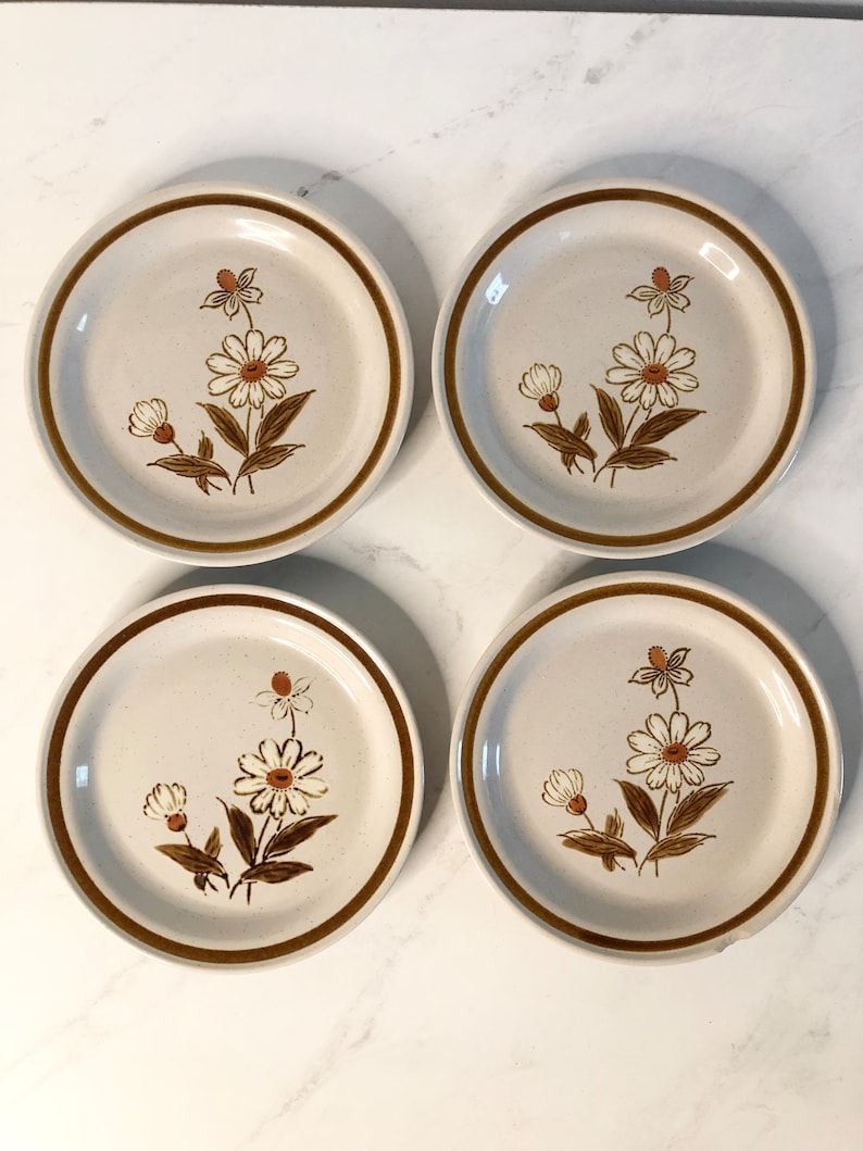 Vintage 70's Old Brook Stoneware Plate Set. Trailwoods - Etsy