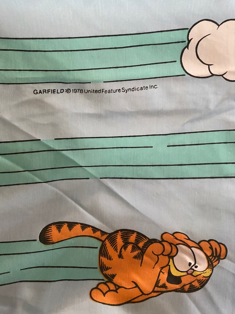 Vintage 1970's Garfield and Odie Sheet Set. Twin Size Fitted and Flat ...
