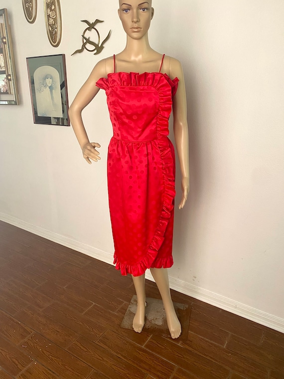 vintage 80s satin red - Gem