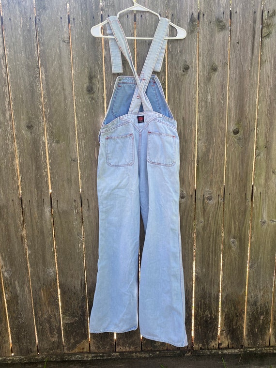 Vintage 1970's Red Snap Bell Bottom Overalls. - Gem