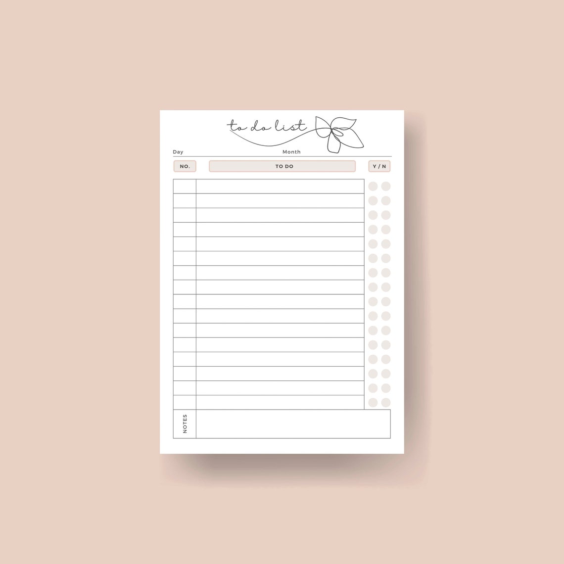 Printable Simple To-do List, US Letter, Instant Download, Blank ...