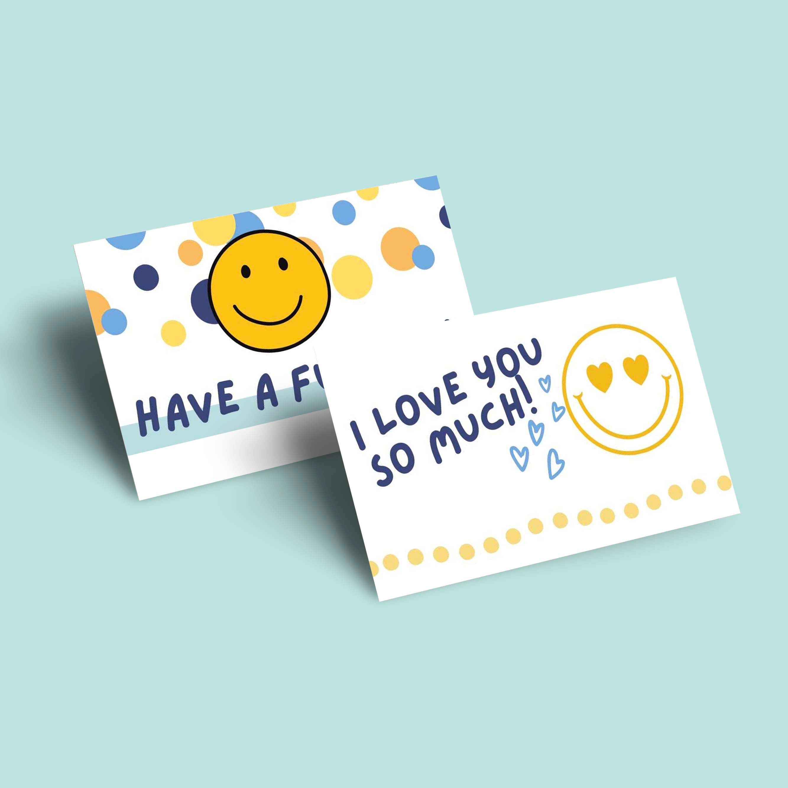 Kid's Lunch Notes, Smiley Face Lunch Notes, Smiley Face Cards, Kid's ...