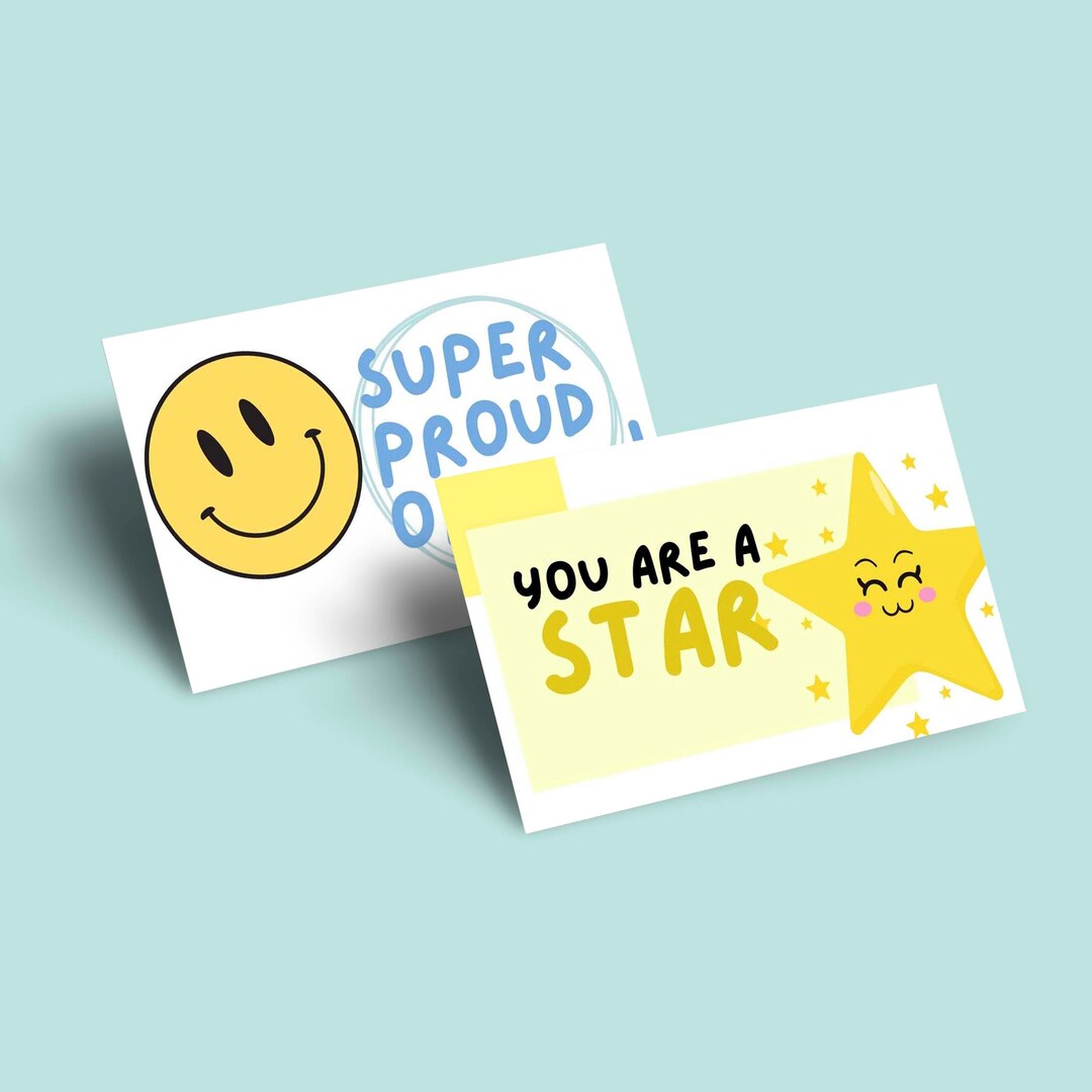 Kid's Lunch Notes, Smiley Face Lunch Notes, Smiley Face Cards, Kid's ...