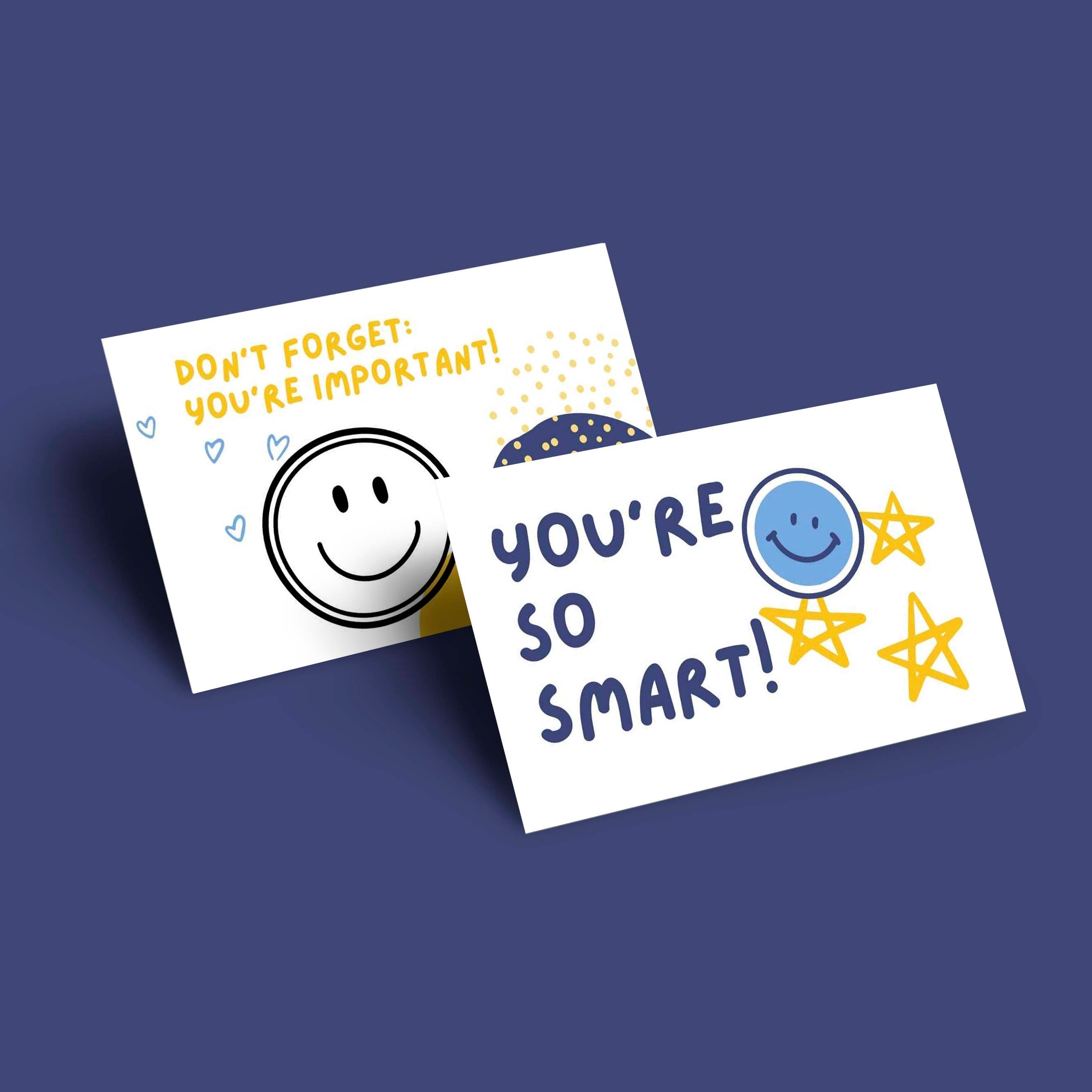 Kid's Lunch Notes, Smiley Face Lunch Notes, Smiley Face Cards, Kid's ...