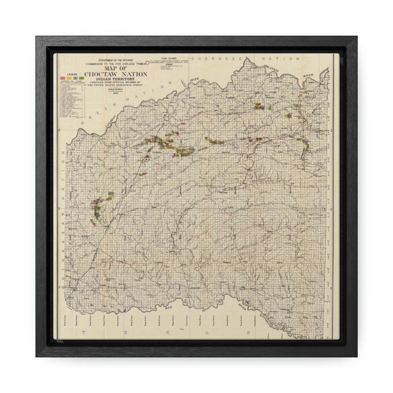 Map of Choctaw Nation Gallery Canvas Wraps Square Frame - Etsy