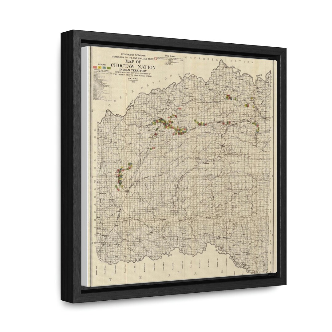 Map of Choctaw Nation Gallery Canvas Wraps Square Frame - Etsy