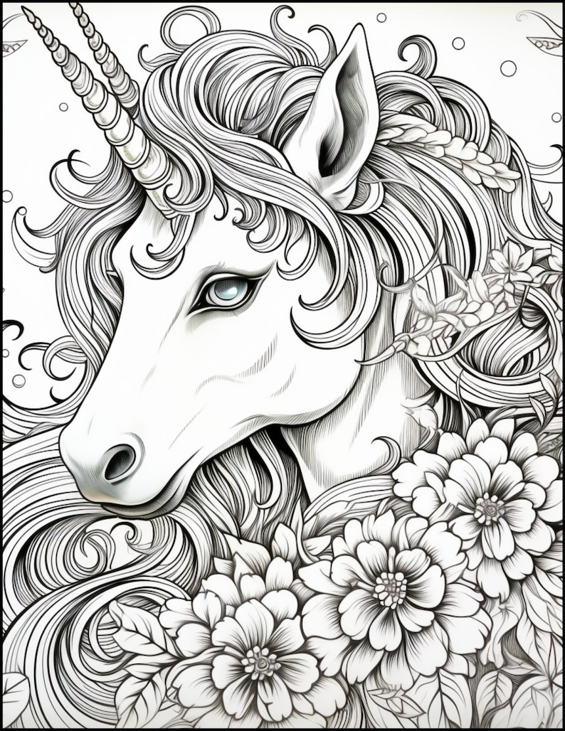 Enchanting Unicorn Coloring Pages: Printable Unicorn Illustrations for ...