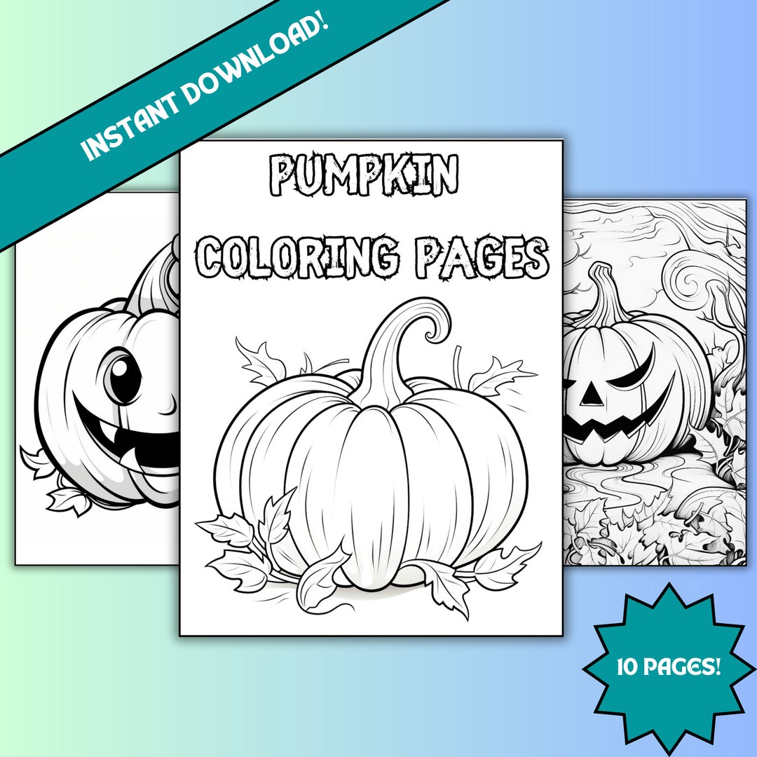Festive Pumpkin Coloring Pages: Printable Halloween and Fallthemed ...