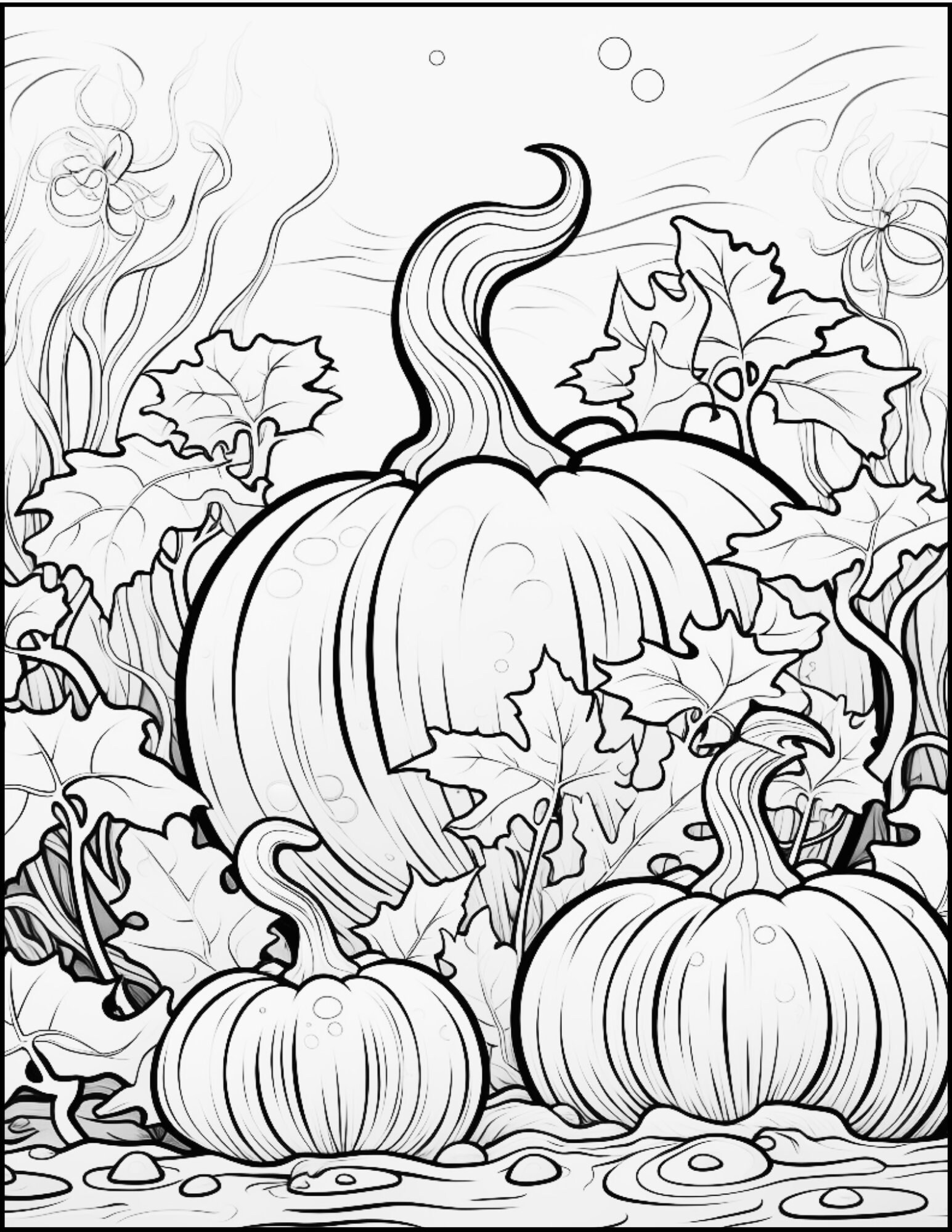 Festive Pumpkin Coloring Pages: Printable Halloween and Fallthemed ...
