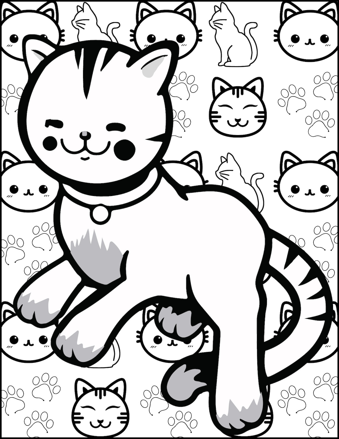 Purrfectly Relaxing: Printable Cat Coloring Pages for Stress Relief and ...