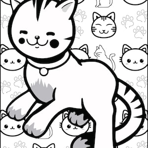Purrfectly Relaxing: Printable Cat Coloring Pages for Stress Relief and ...