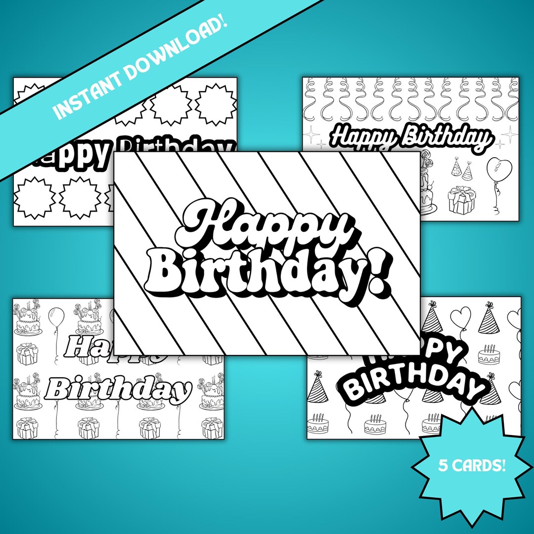 Birthday Wishes to Color! | Adorable DIY Printable Cards for Kids ...