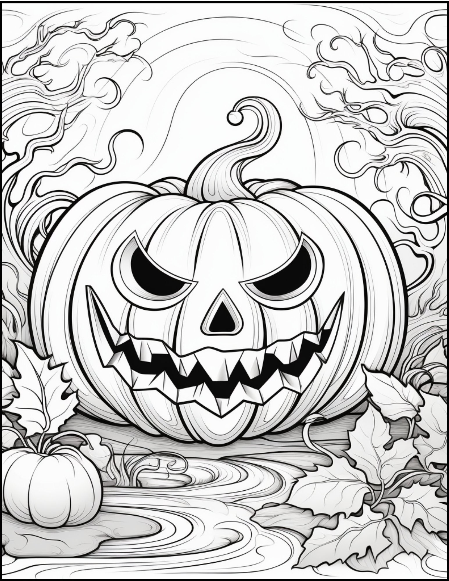 Festive Pumpkin Coloring Pages: Printable Halloween and Fallthemed ...