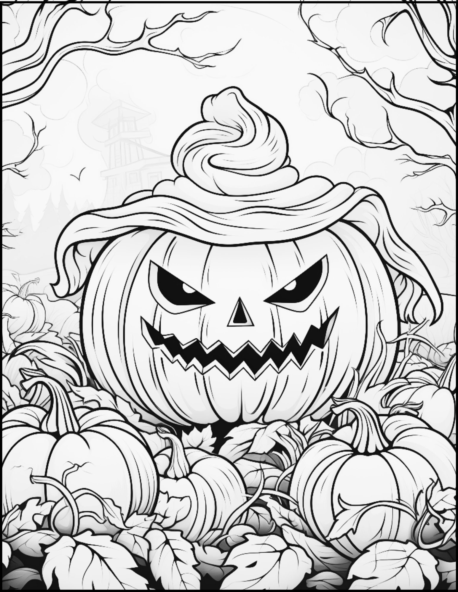 Festive Pumpkin Coloring Pages: Printable Halloween and Fallthemed ...