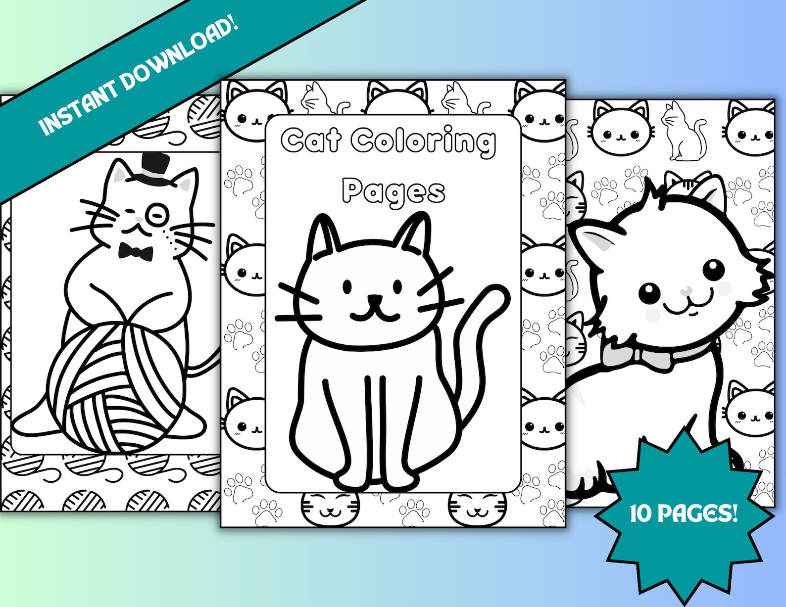 Purrfectly Relaxing: Printable Cat Coloring Pages for Stress Relief and ...