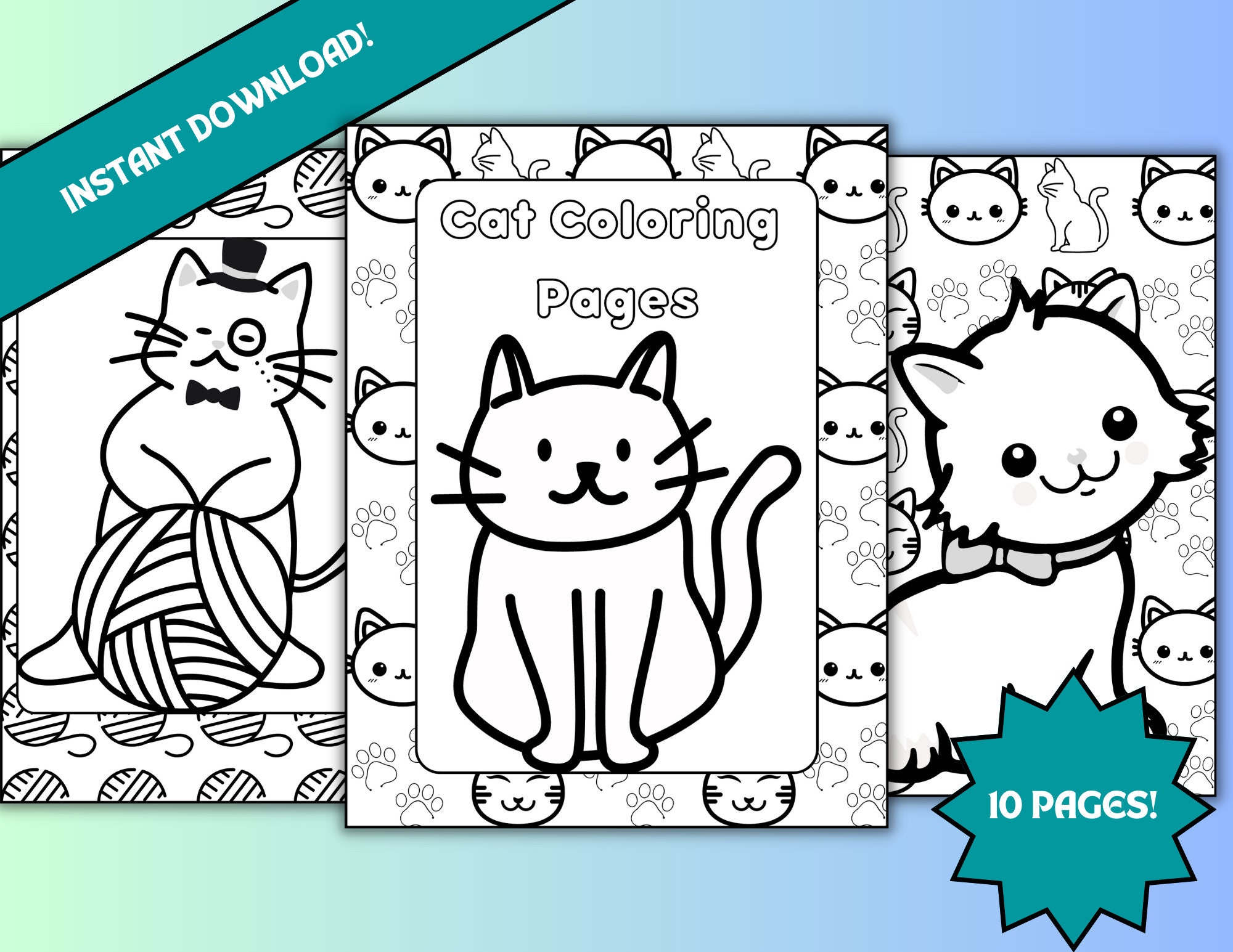 Purrfectly Relaxing: Printable Cat Coloring Pages for Stress Relief and ...